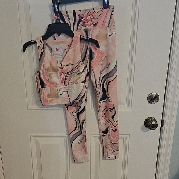 Justice | Matching Sets | Justice Pink And Black Swirl Kids Matching ...